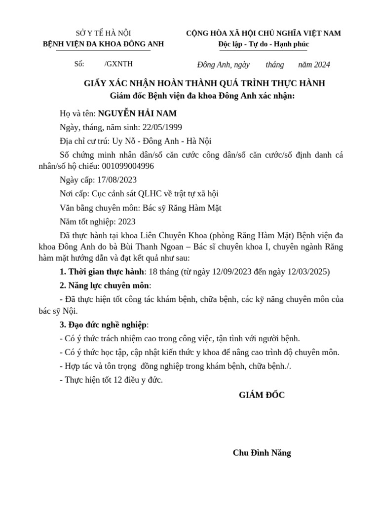 XNTH -Bsy Viện Mẫu | PDF