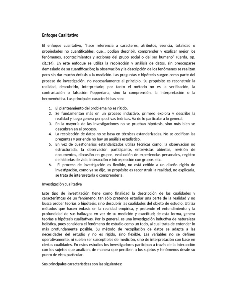 Enfoque Cualitativo | PDF | Método científico | Teoría