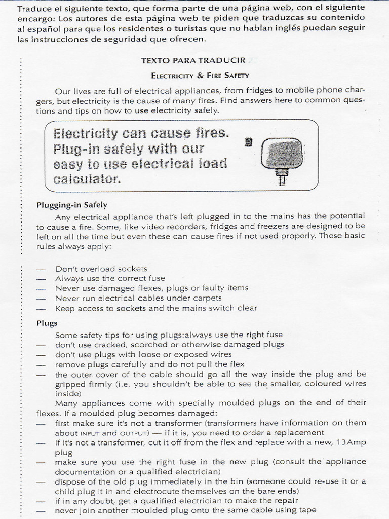 Electricity and Fire Safety | PDF