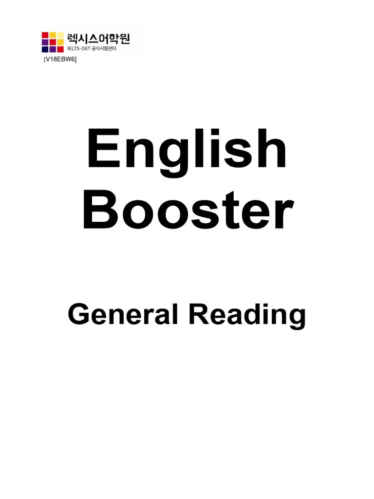 English Booster WK 6 General Reading | PDF