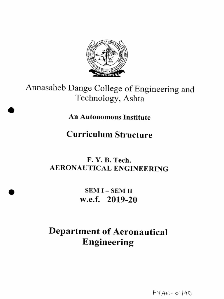 Aero FY & TY Structure & Curriculum 2019 | PDF
