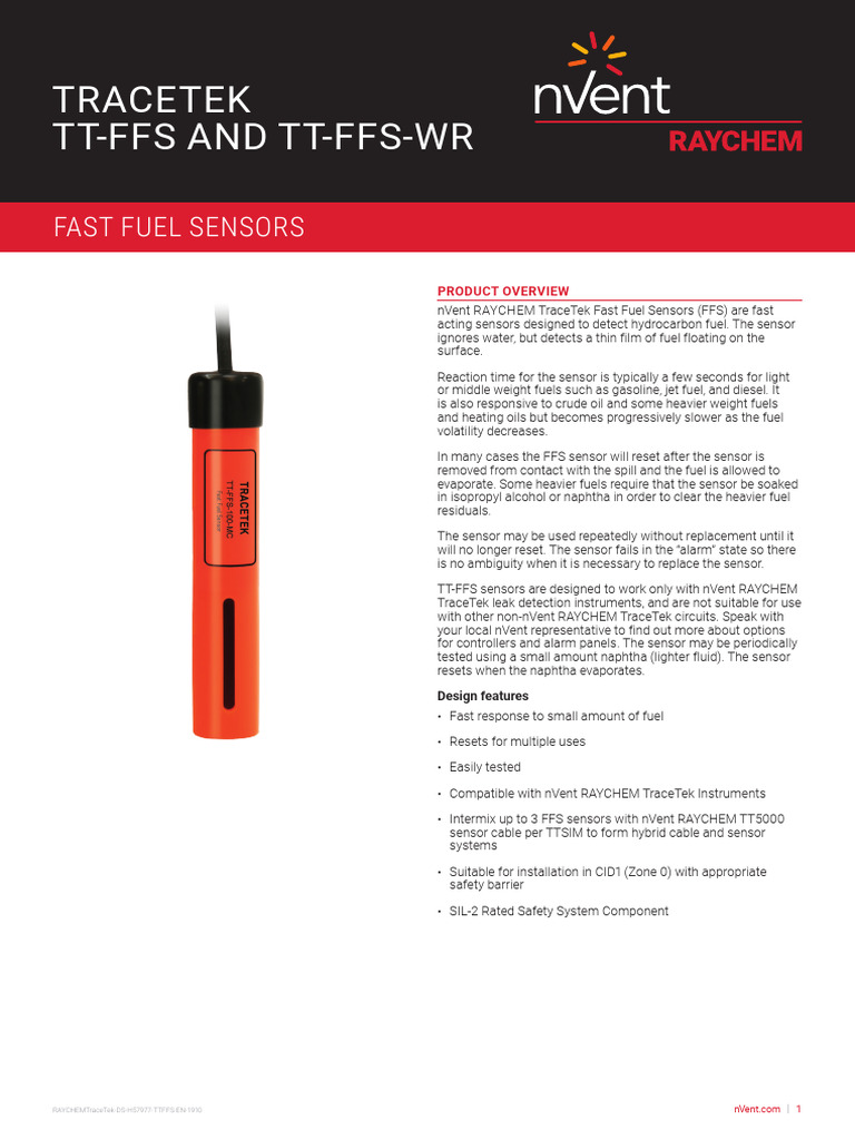 Fast Fuel Sensors Overview - nVent TraceTek | PDF | Diesel Fuel | Fuels