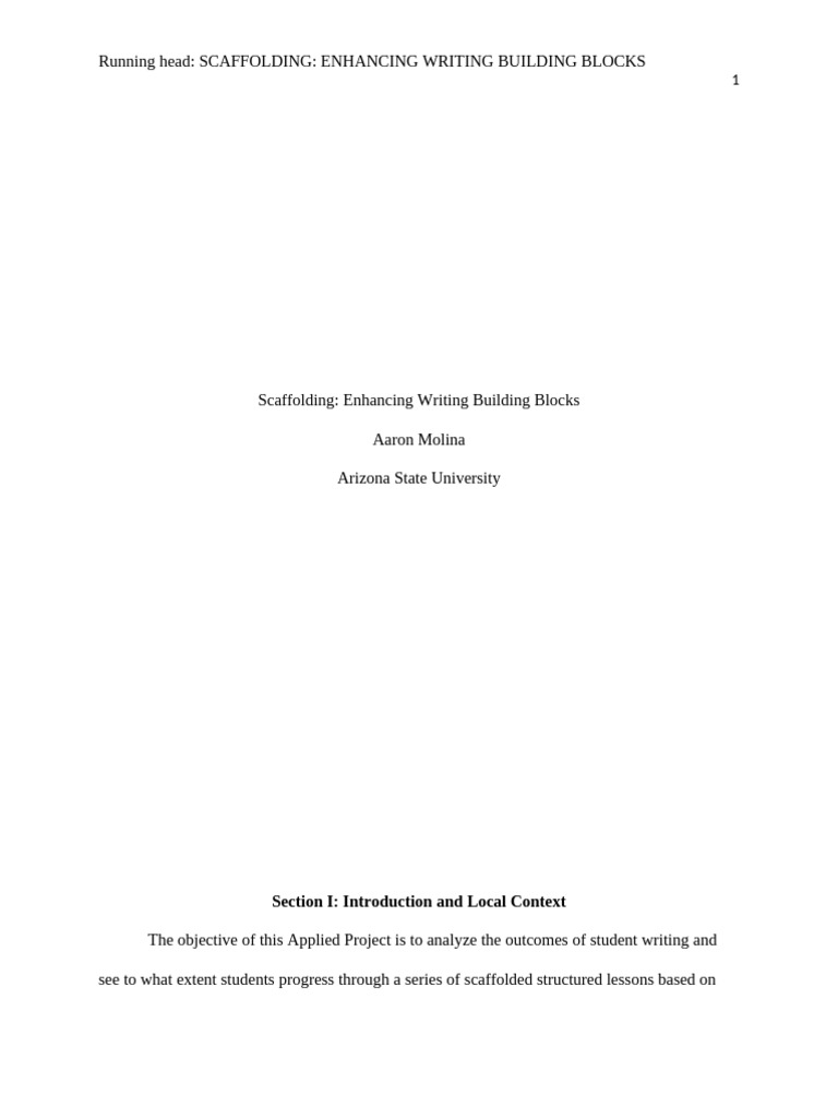 Scaffolding: Enhancing Writing Building Blocks | PDF | Self Efficacy | Reading Comprehension