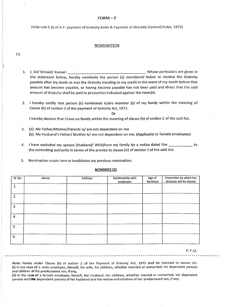 Gratuity Form | PDF