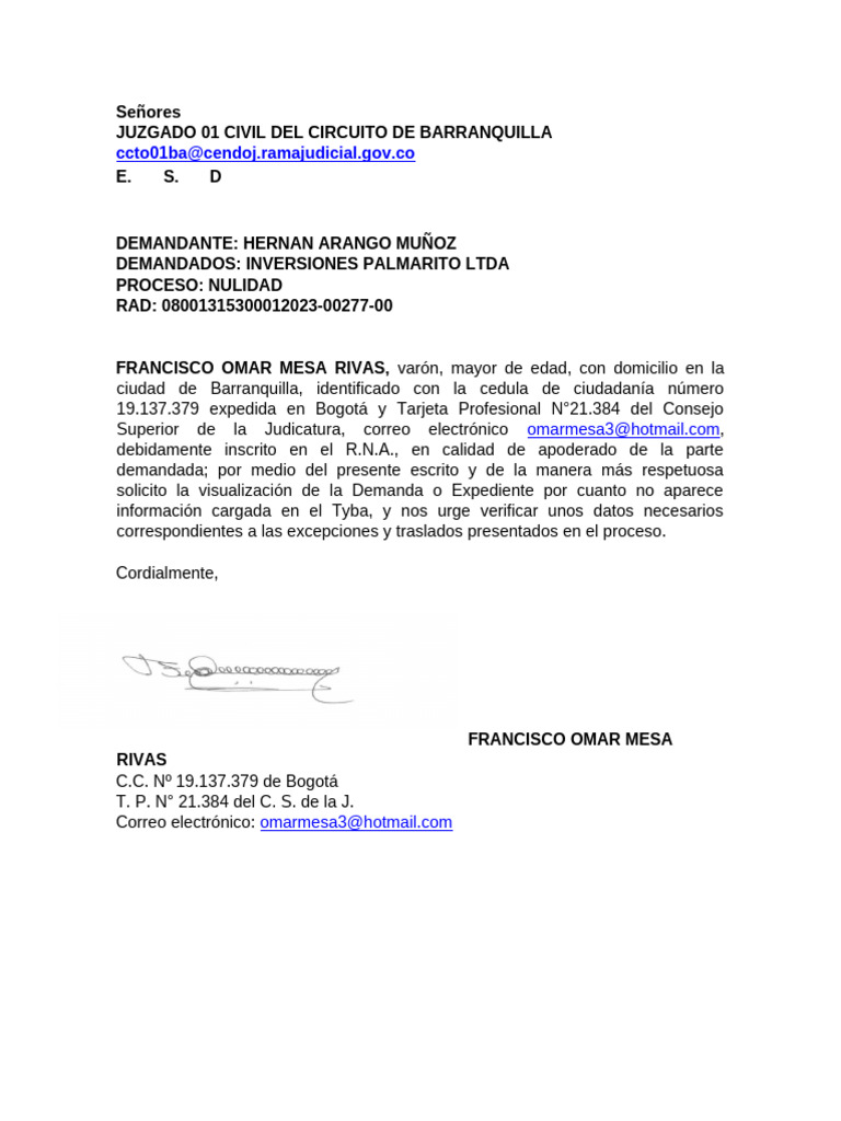 Solicitud Visualizar Proceso | PDF