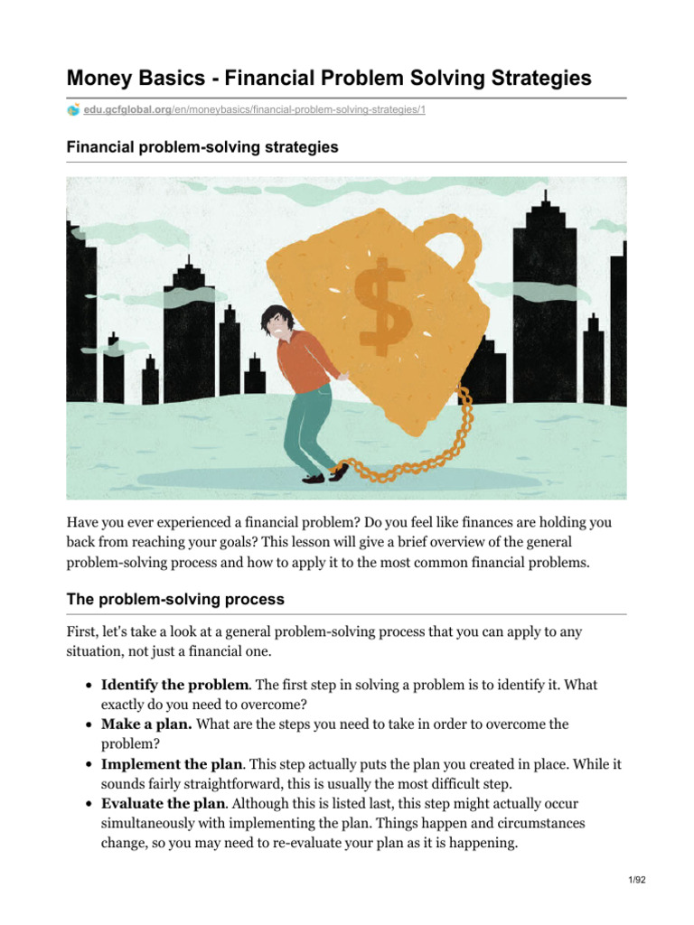 Financial Problem-Solving Strategies | PDF | Credit Card | Interest