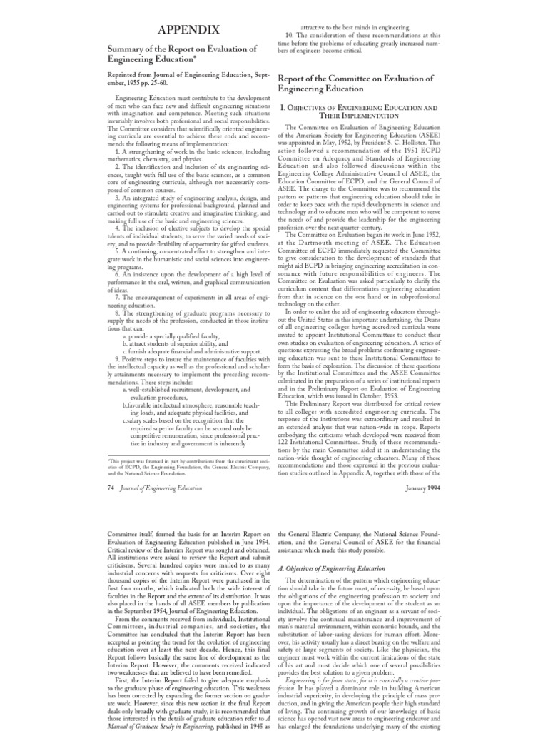 Grinter Report: Enhancing Engineering Education | PDF | Teachers ...