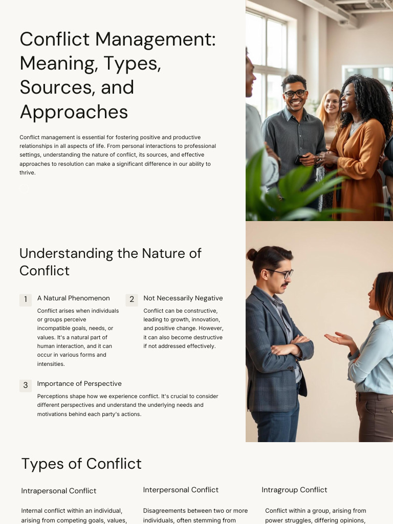 Conflict Management Meaning Types Sources and Approaches | PDF ...