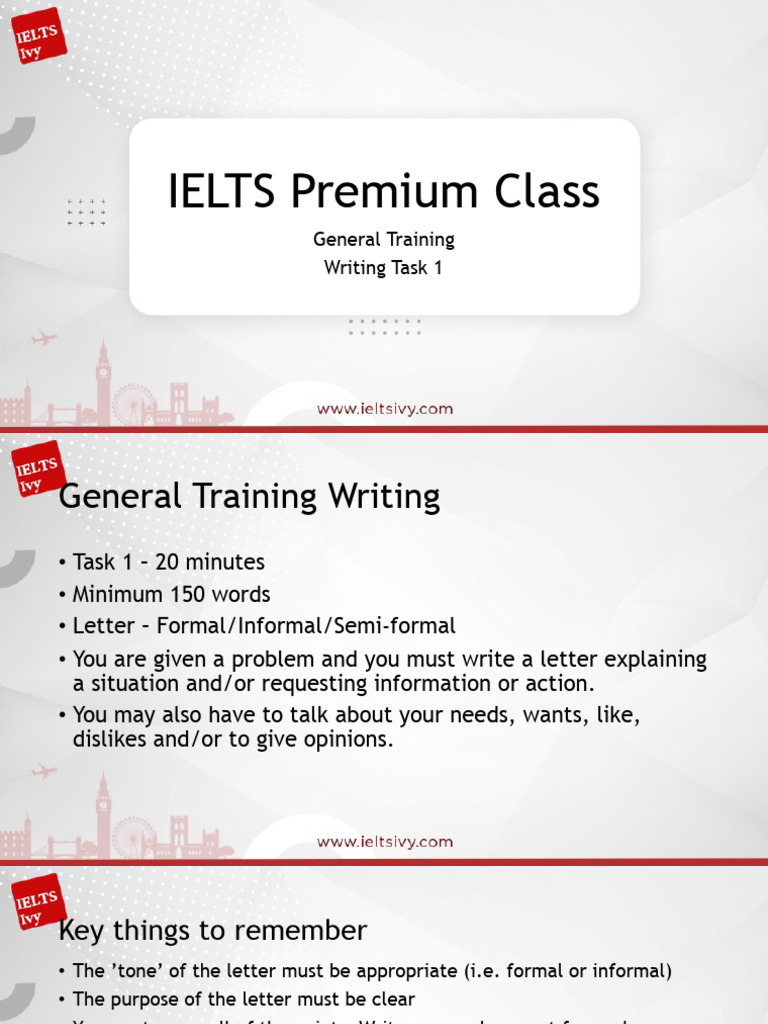 Premium General Writing Task 1 2 | PDF | Grammar | Word