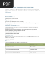 Cartesian Diver Lab Report | PDF | Scuba Diving | Buoyancy