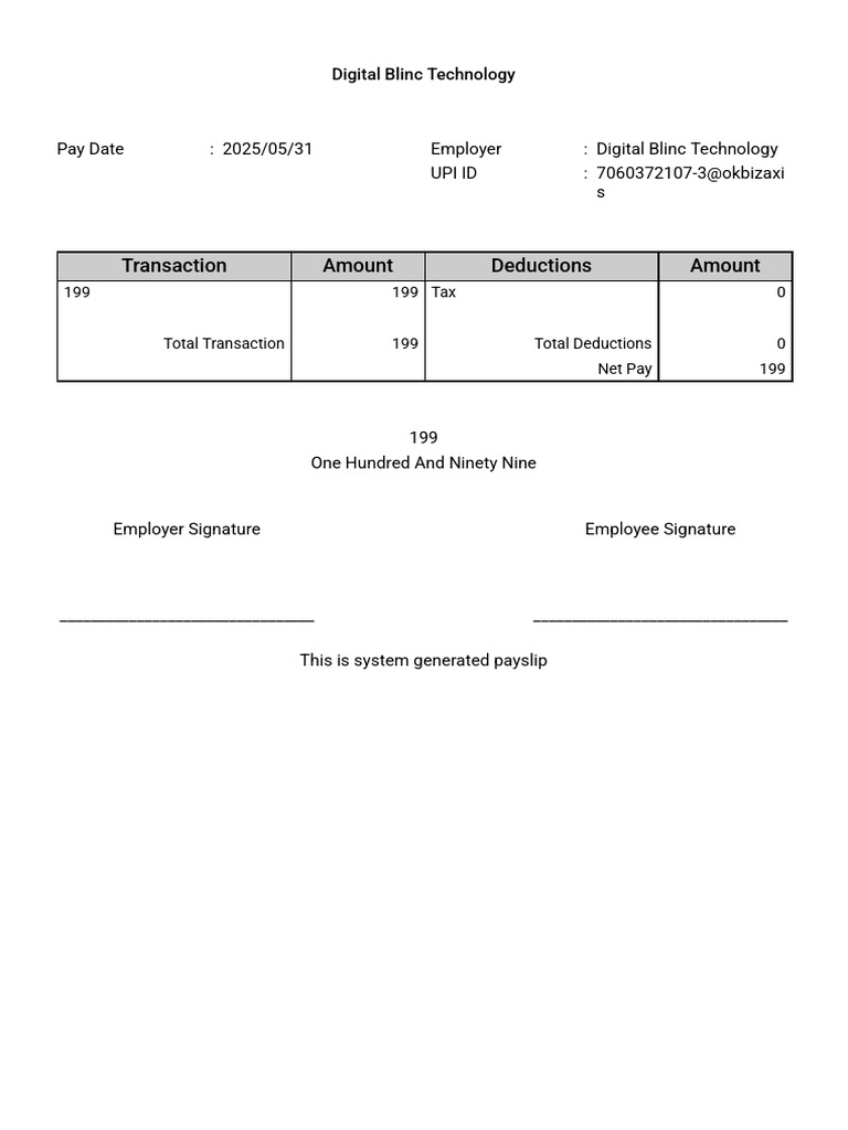 Digital Blinc Technology Payslip 2025 | PDF