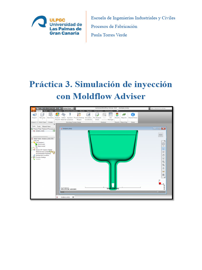 Práctica 3 Moldflow | PDF | Ingeniería mecánica