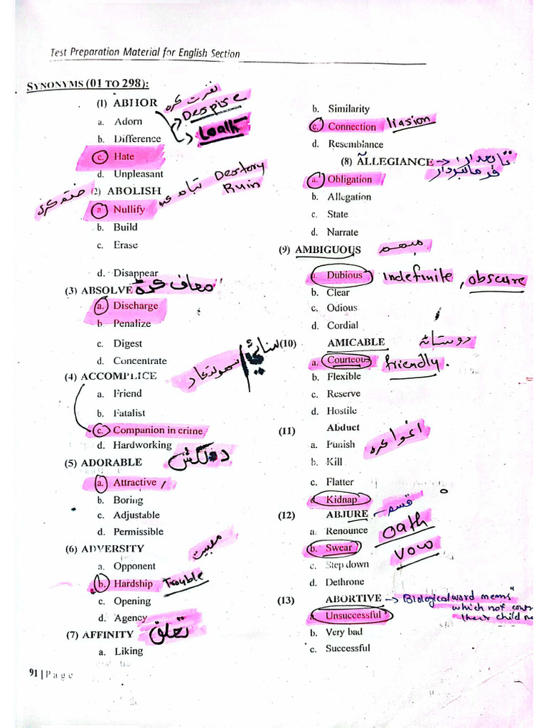 Solved Synonyms of Crash Outline | PDF