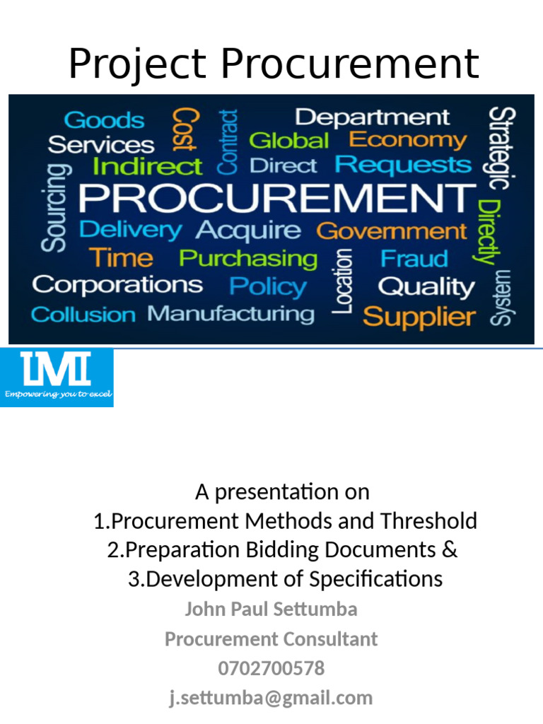 Methods of Proc, Prep of SBDs & Developing Specifications in Project ...
