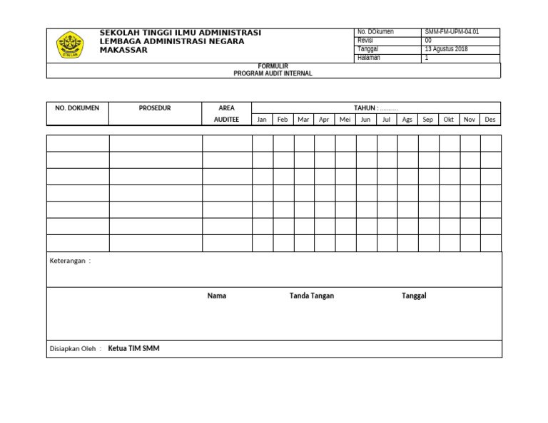 SMM FM UPM 04.01 Program Audit Internal | PDF