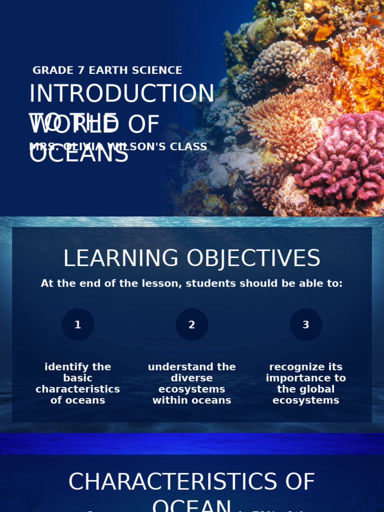 Introduction To Earth's Ocean Educational Presentation in Blue and ...