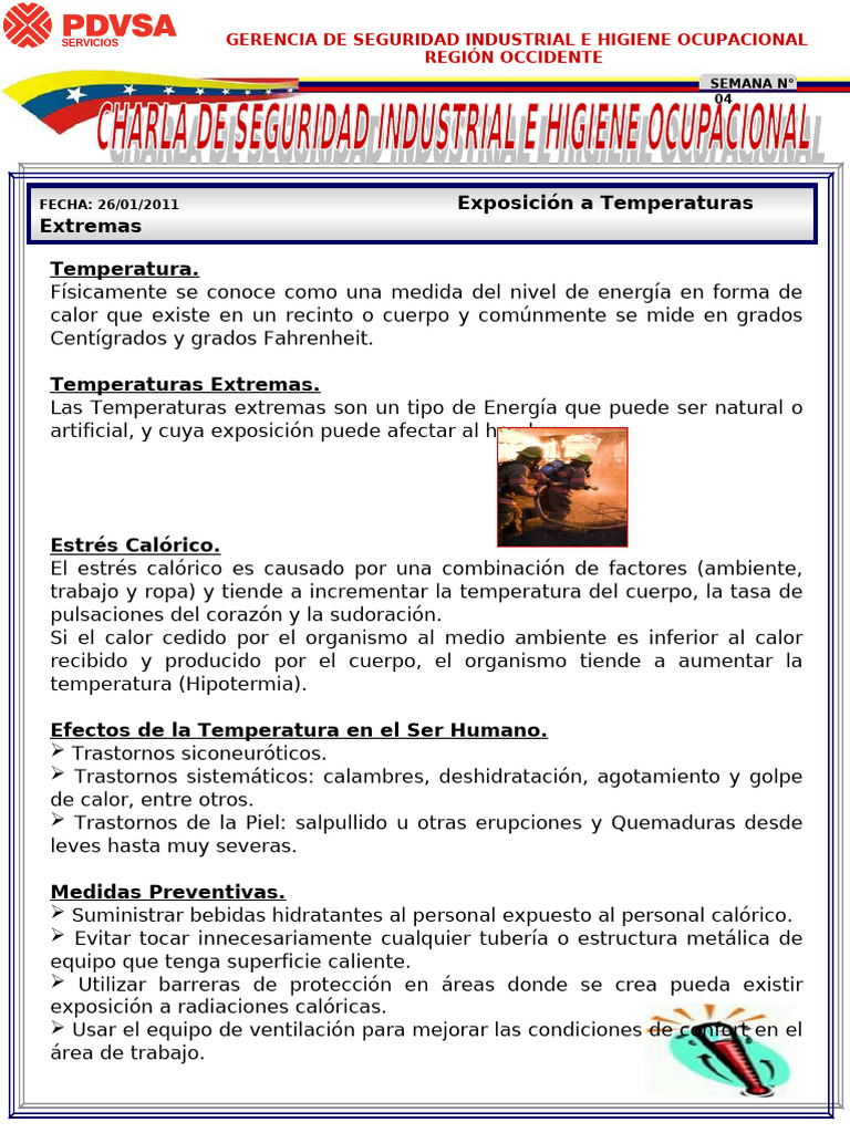Prevención de Estrés Calórico Laboral | PDF