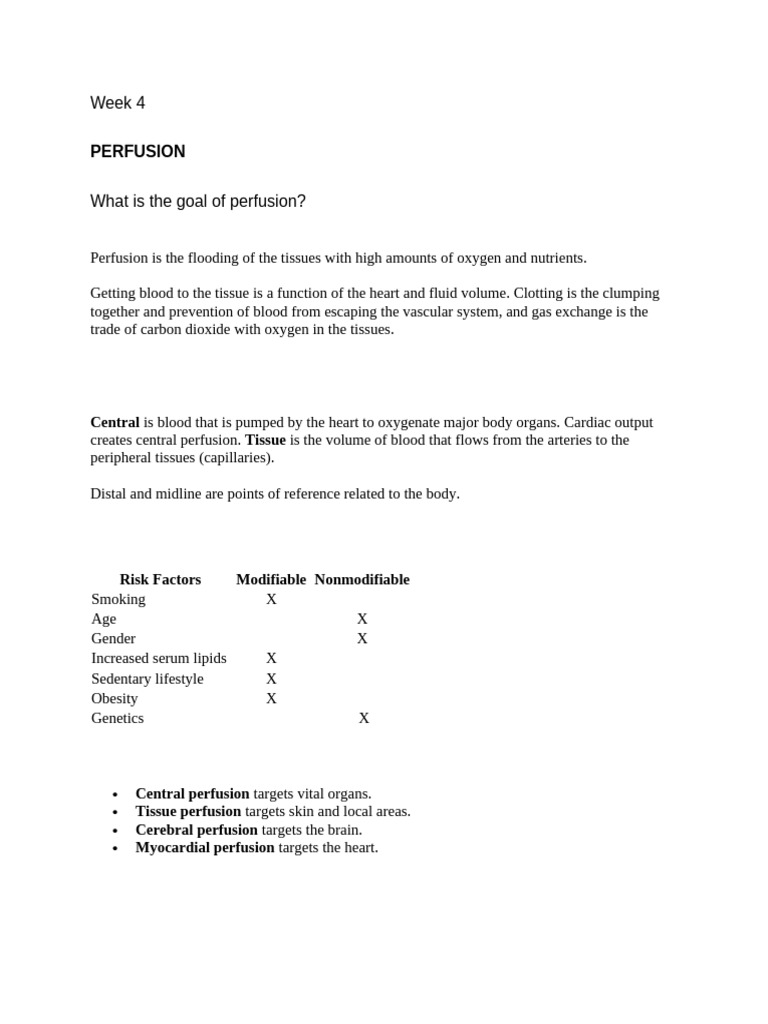 NR283 Pathophysiology Week 4 Edapt perfusion | PDF | Heart | Heart Valve