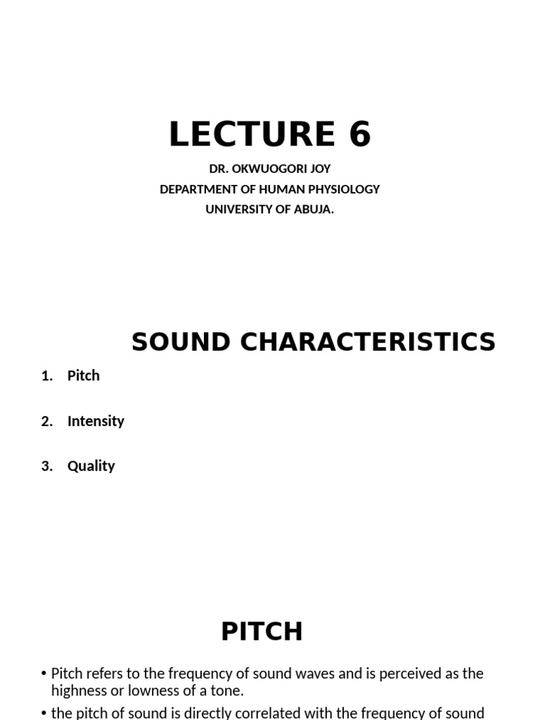 Sound Characteristics, Auditory Pathway, Hearing Loss... | PDF ...