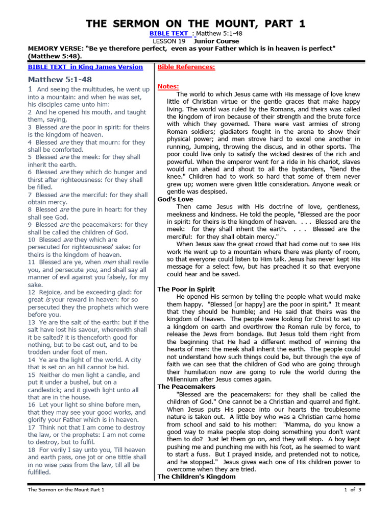02 19j The Sermon On The Mount Part 1 | PDF | Thou | Sermon On The Mount