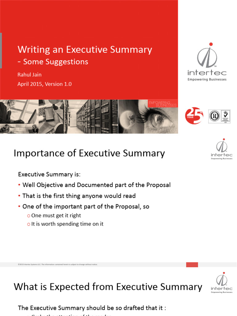 Crafting an Effective Executive Summary | PDF | Computing