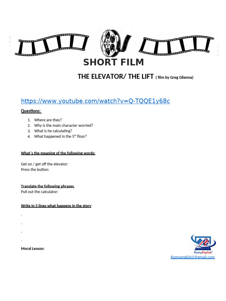 The Elevator: A Short Film Analysis | PDF