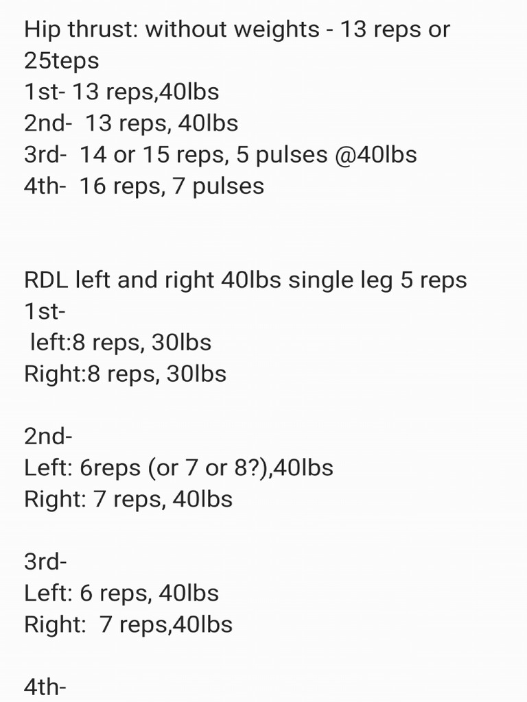 Workout Notes Part 2 | PDF