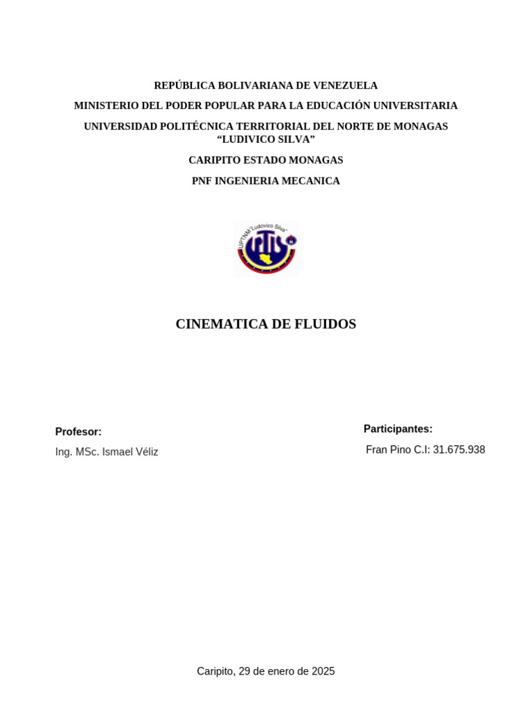 Cinematica de Fluidos | PDF | Viscosidad | Mecánica de fluidos