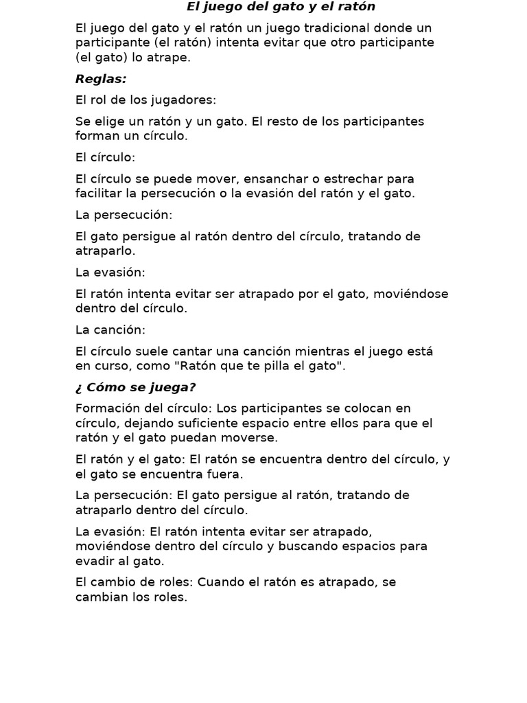 El Juego Del Gato y El Ratón | PDF