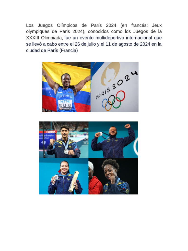 Los Juegos Olímpicos de París 2024 | PDF