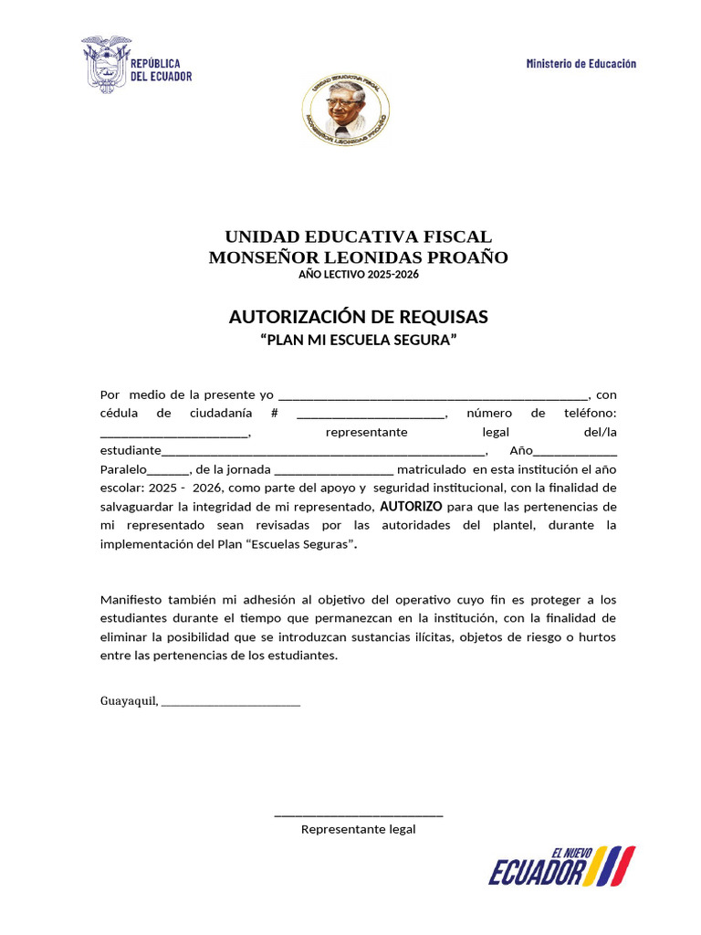 Autorización de Requisas 2025 | PDF
