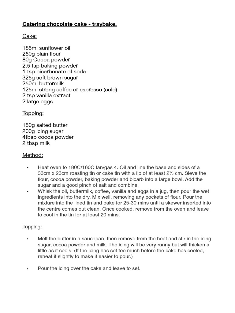 Chocolate Cake | PDF