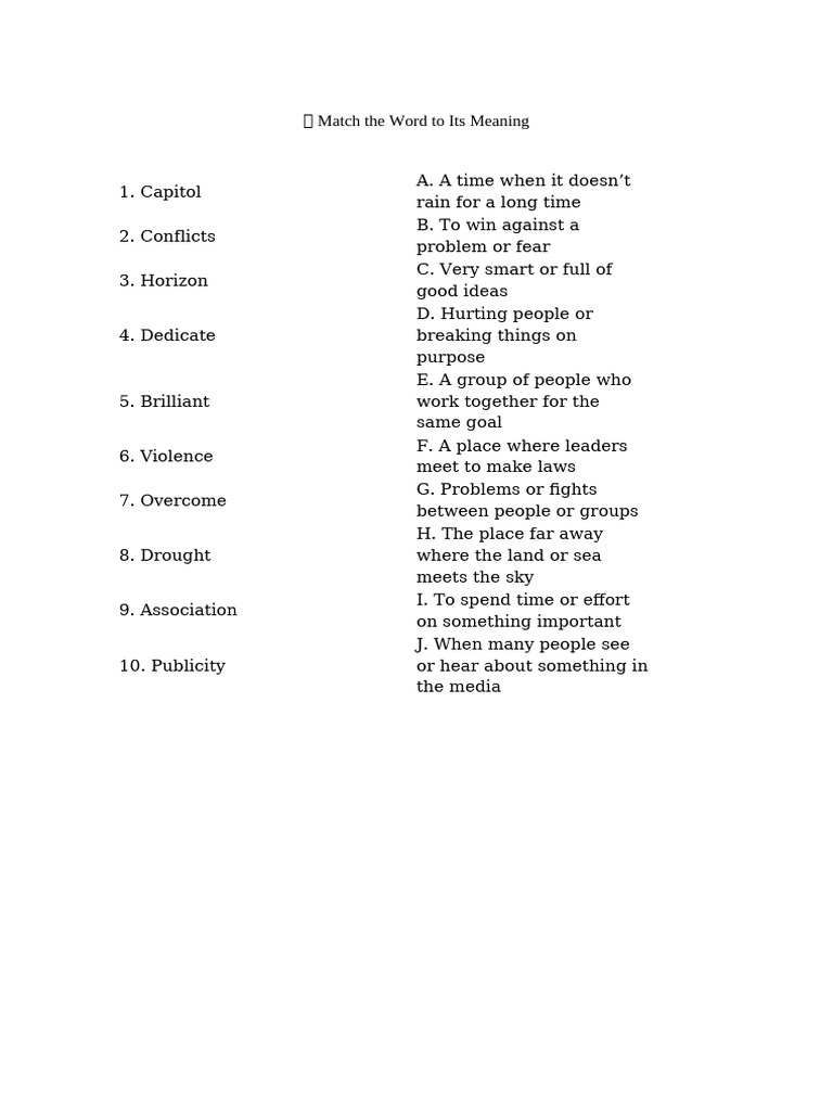 Fill in the Blanks Activity for Vocabulary | PDF