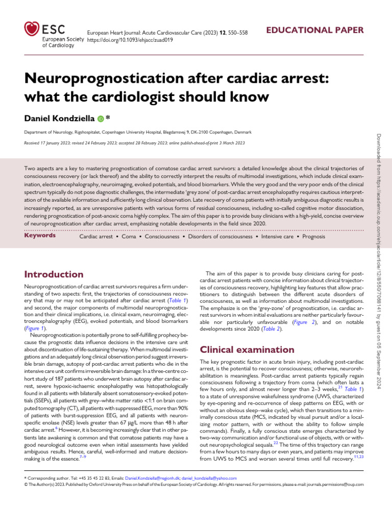 Neuroprognostication After Cardiac Arrest - 2023 | PDF | Biomarker ...
