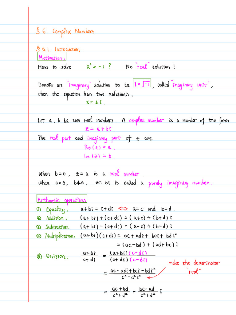 Chap 6 Complex Numbers | PDF