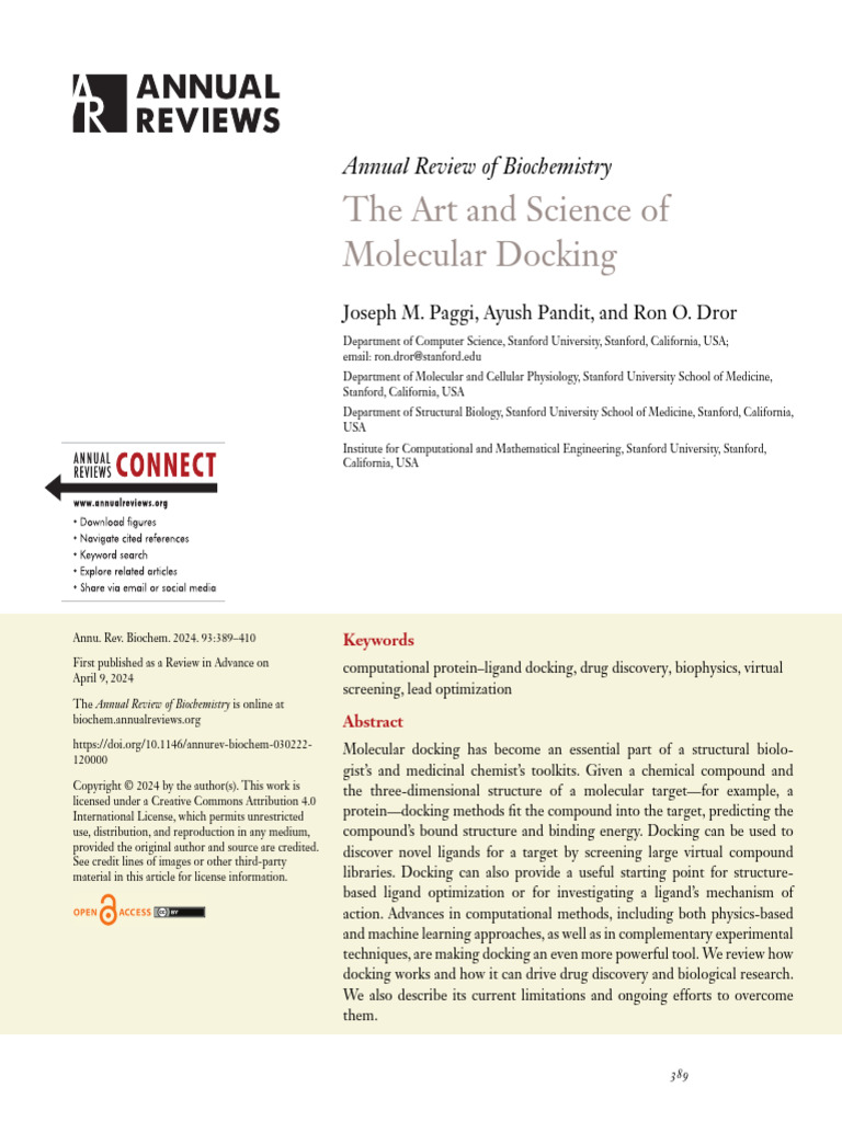 The Art and Science of Molecular Docking | PDF | Docking (Molecular ...