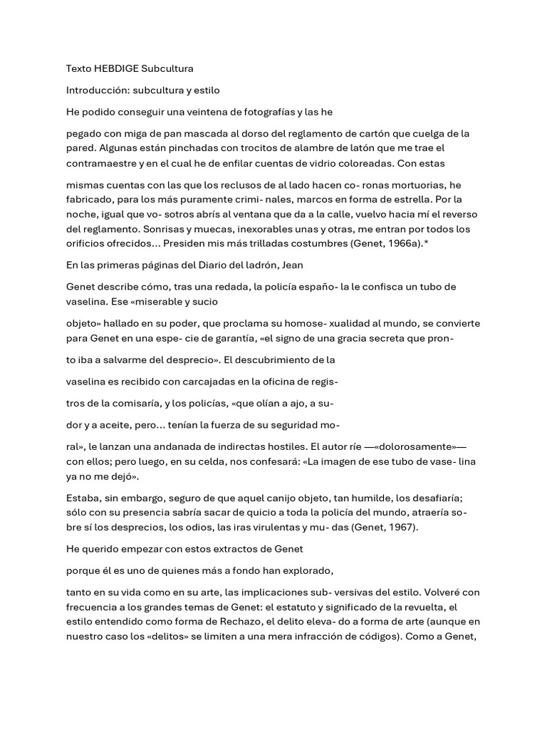 Texto HEBDIGE Subcultura | PDF | Ideologías | Semiótica