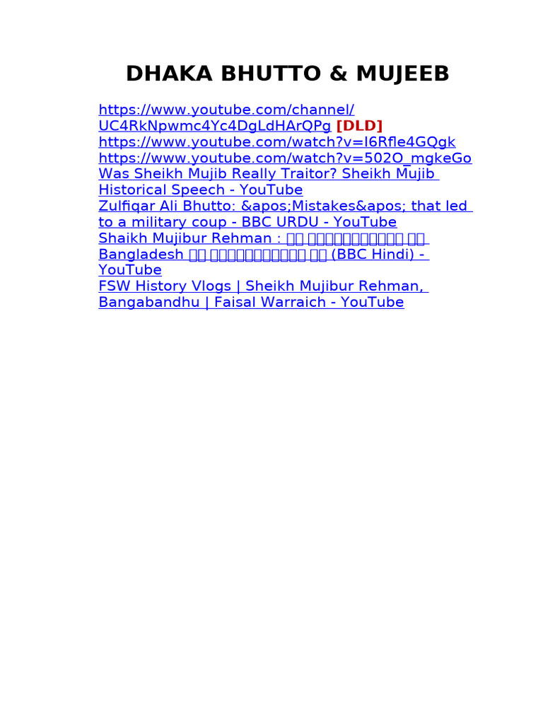 Dhaka Bhutto & Mujeeb | PDF