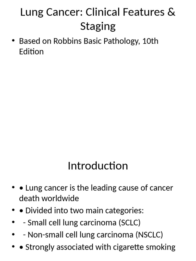 Lung Cancer Clinical Features and Staging | PDF