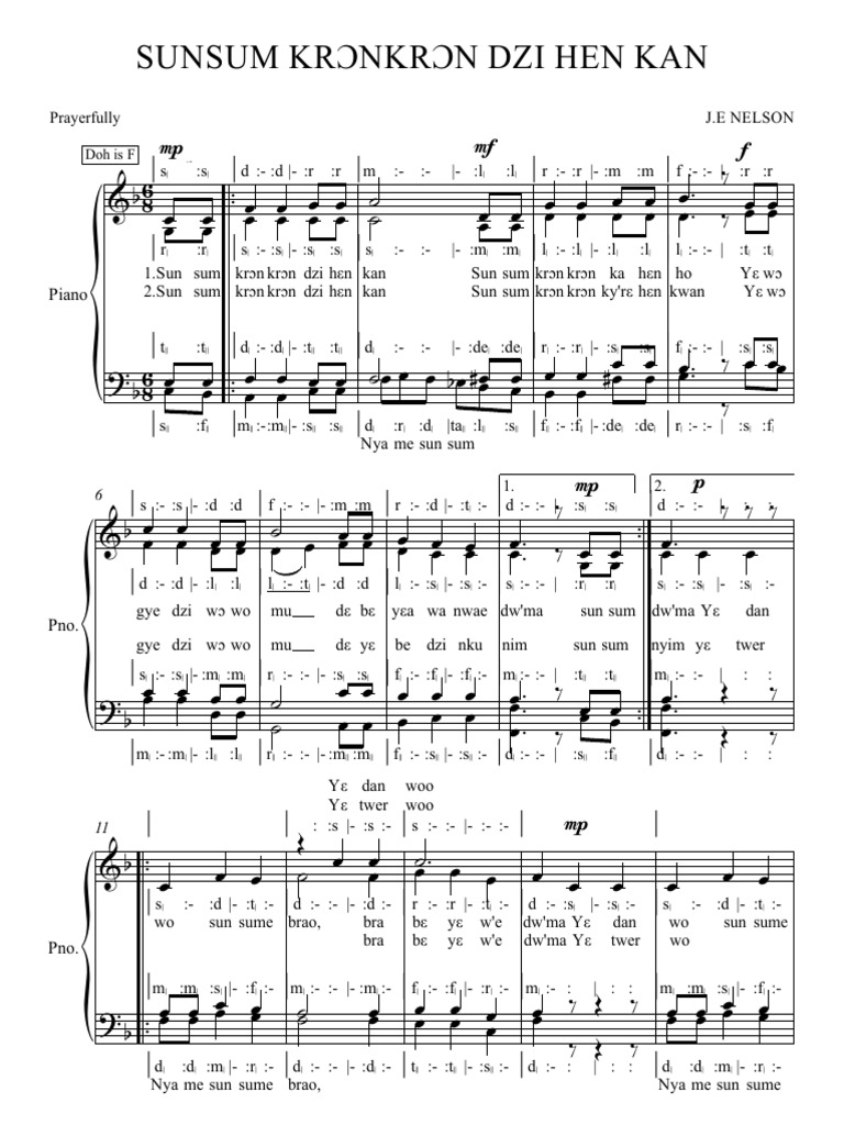 Sunsum Krɔnkrɔn Dzi Hen Kan - Full Score | PDF