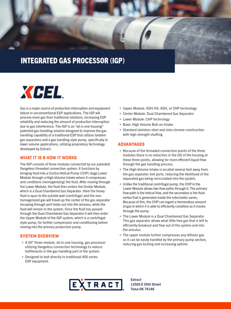 XCEL Integrated Gas Processor | PDF | Pump | Machines