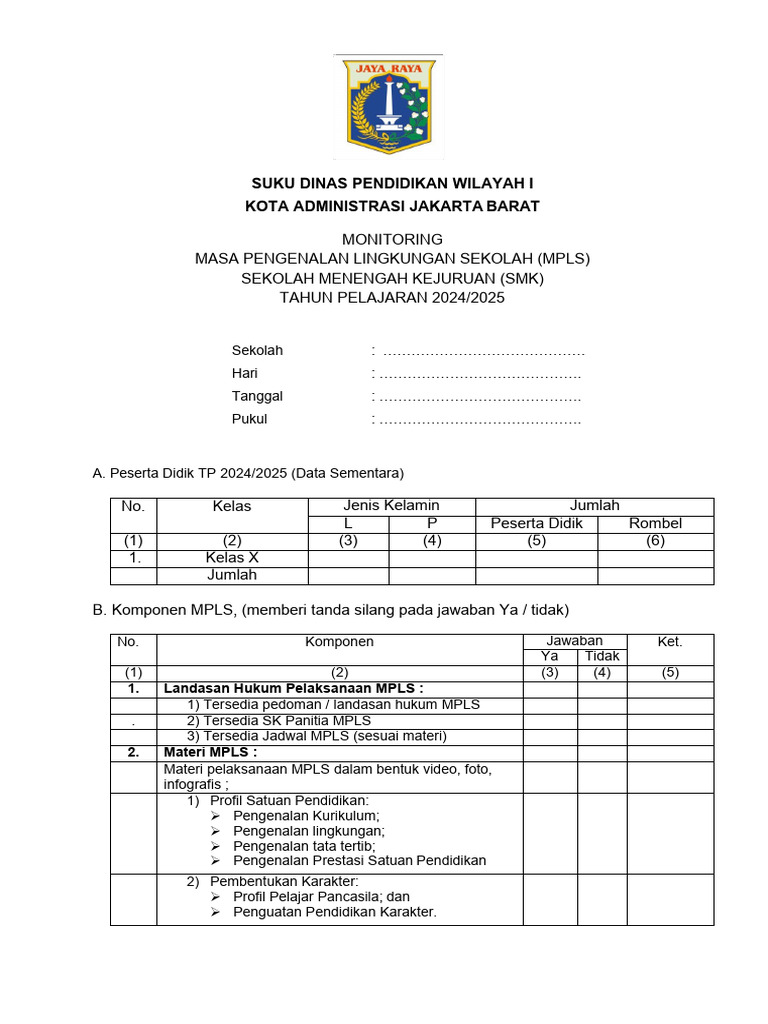 Instrumen Monitoring Mpls TH 2024 | PDF