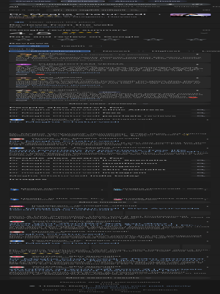 Dr. Megha Chaturvedi Reviews - Google Search | PDF | Health Sciences | Health Care