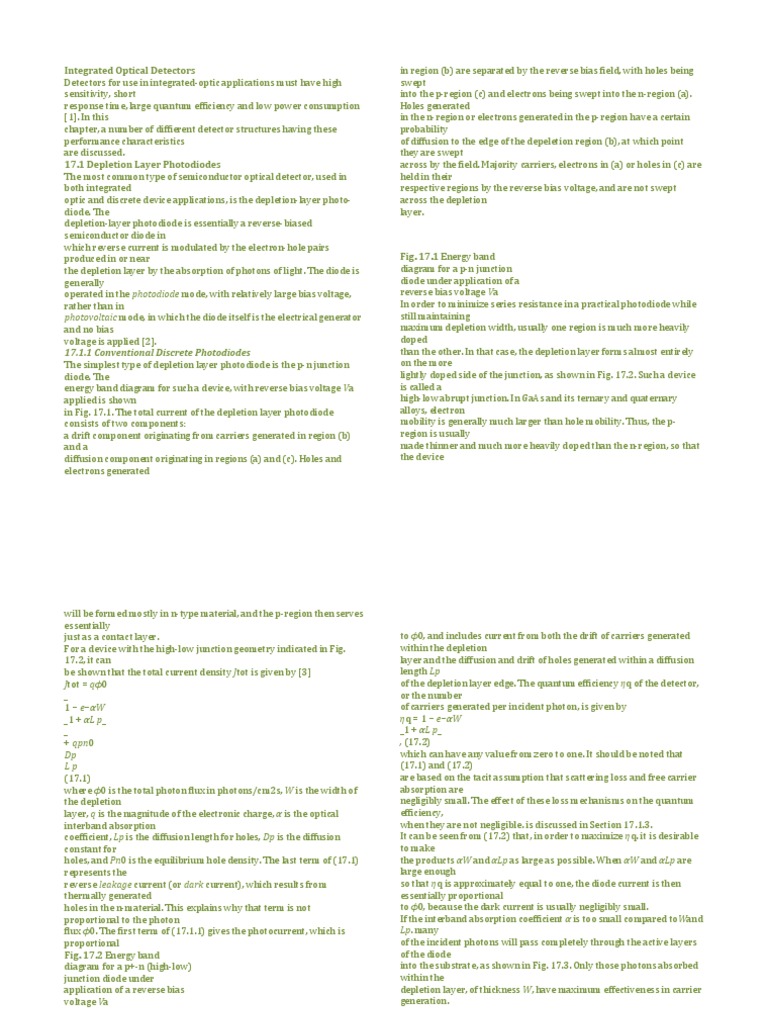 Integrated Optical Detectors | PDF | P–N Junction | Diode