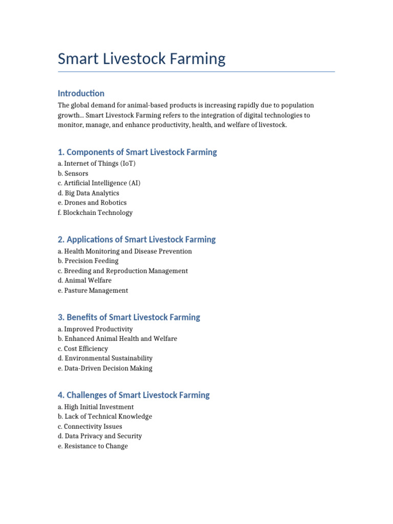 Smart Livestock Farming | PDF