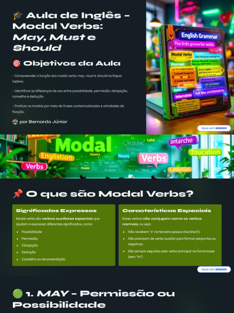 Modal Verbs: May, Must e Should em Inglês | PDF | Famílias linguísticas ...