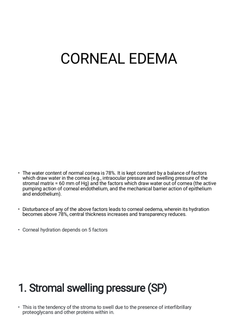 Corneal Edema | PDF | Cornea | Ophthalmology