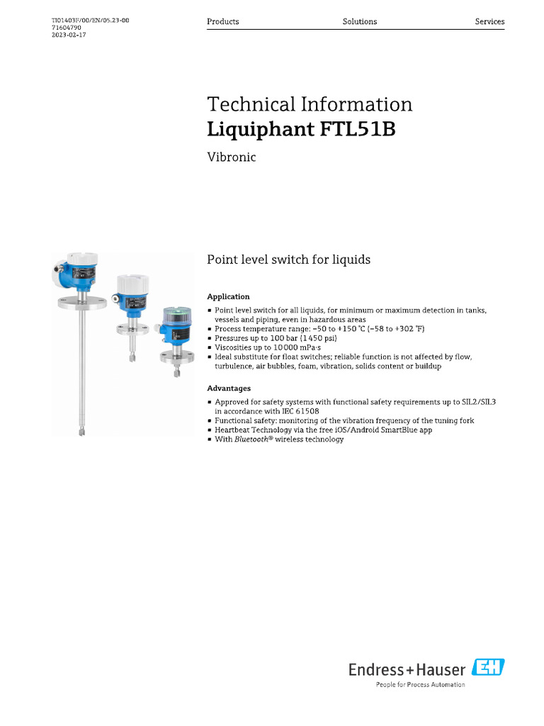 E&H - Liquiphant FTL51B | PDF