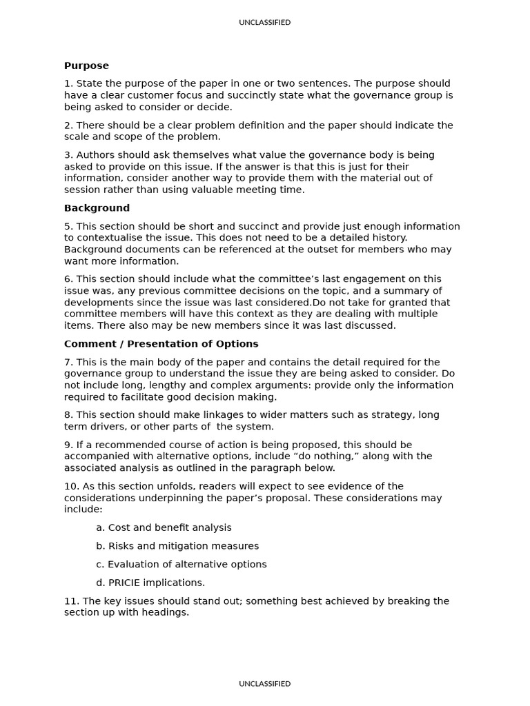 Briefing Paper Format Assignment 1 | PDF