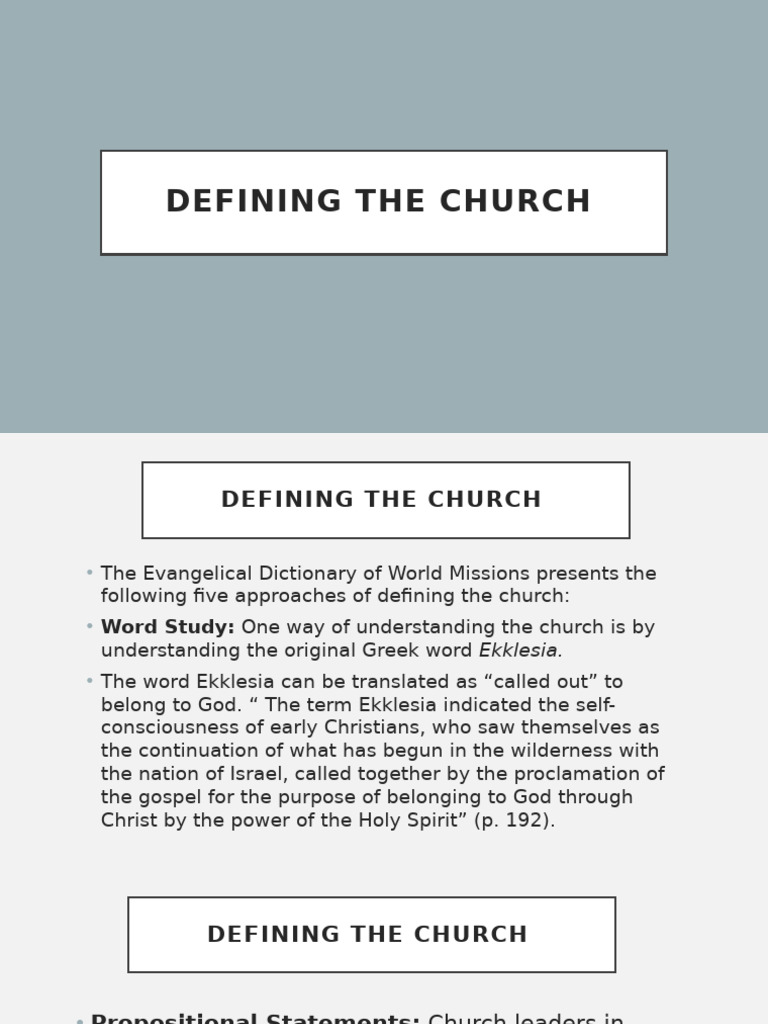 Defining The Church .Three | PDF | Christian Church | God In Christianity